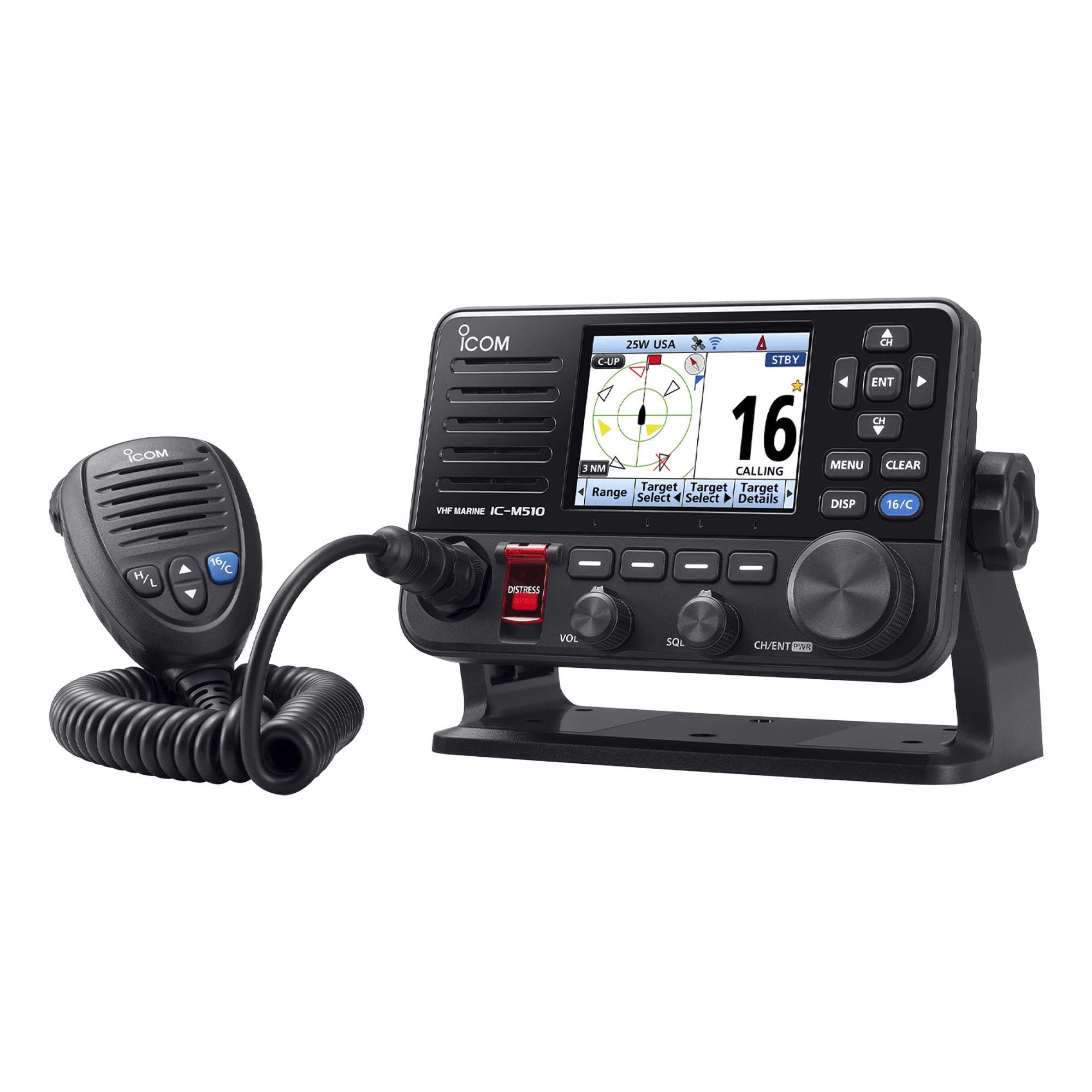 Radio móvil marino VHF clase D, con pantalla a color de 3.5\" – ProLink